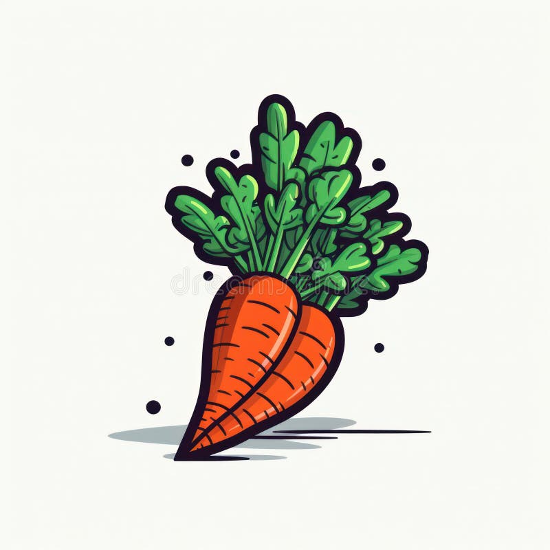 Cartoon Illustration of a Carrot. Stock Illustration - Illustration of ...