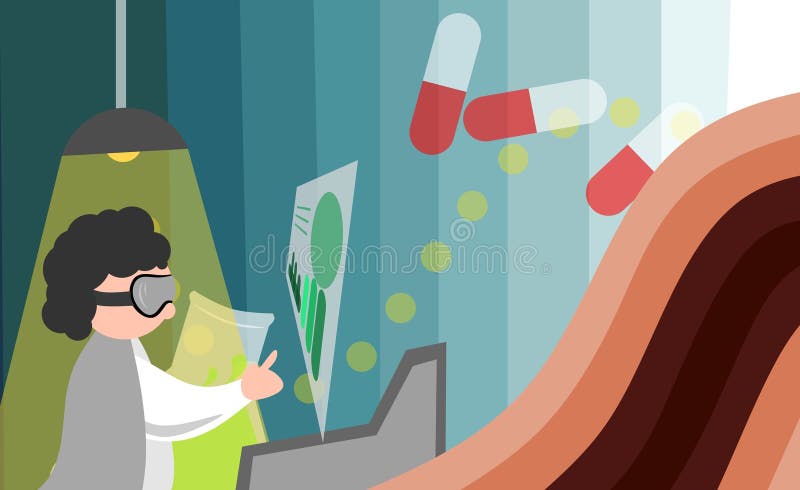 Cartoon Illustration of the Character of a Professor in Research Stock ...