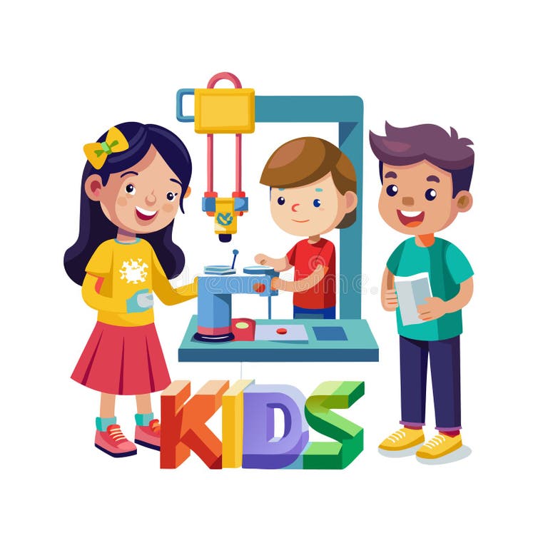 Kids Learning with Technology: Children Using 3D Printer, Educational ...