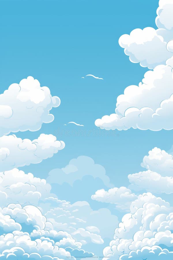 A Cartoon Illustration of Clouds in the Sky Stock Illustration ...