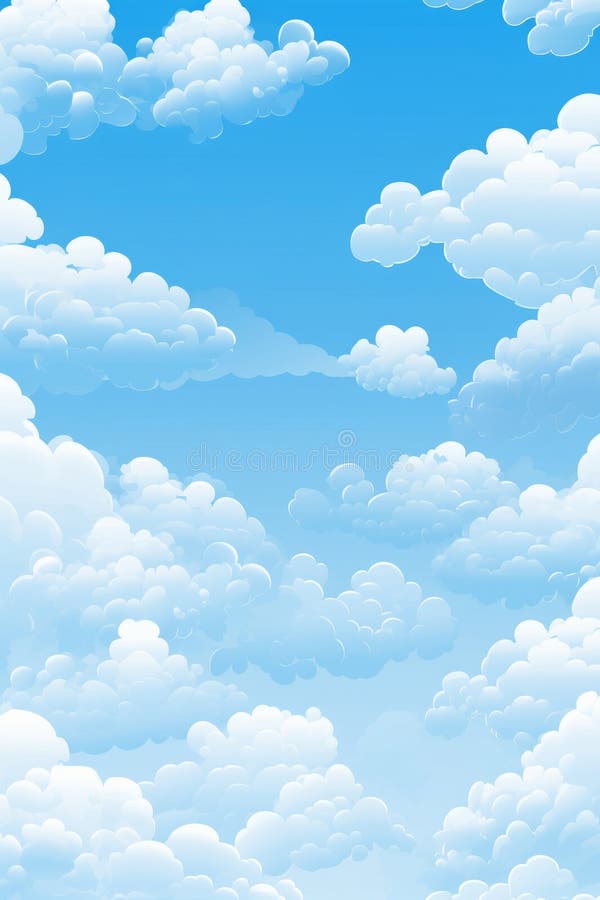 A Cartoon Illustration of Clouds in the Sky Stock Illustration ...