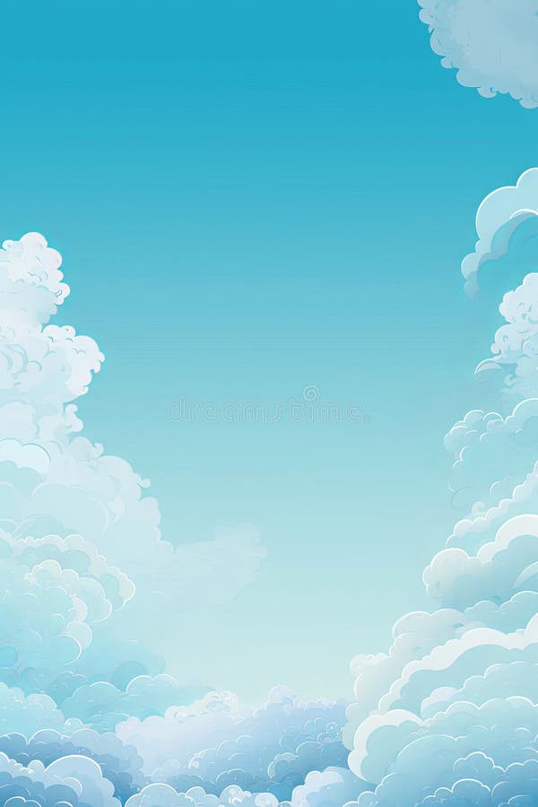 A Cartoon Illustration of Clouds in the Sky Stock Illustration ...