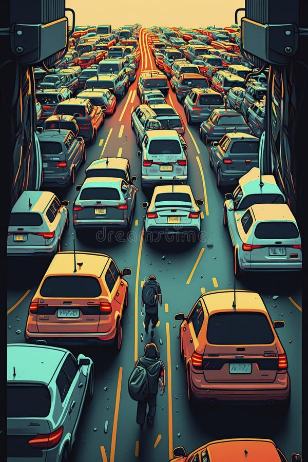 Cartoon Illustration, Colorful Urban Image, Ai Generative Stock ...