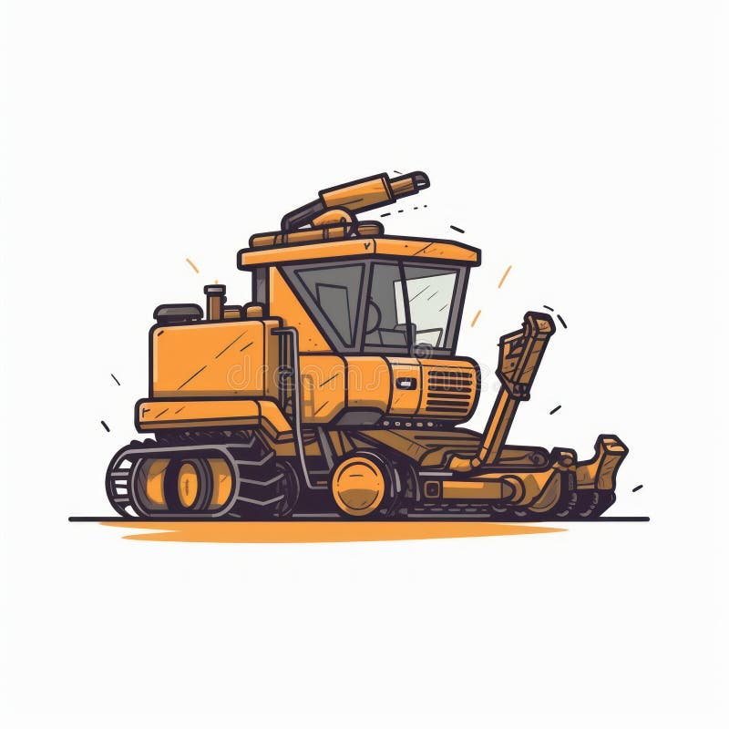 A Cartoon Illustration of a Combine Harvester. Stock Illustration ...