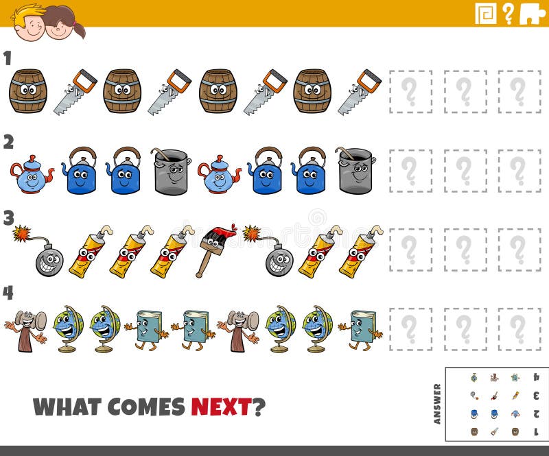 Pattern Task for Preschool Kids Stock Vector - Illustration of ready ...