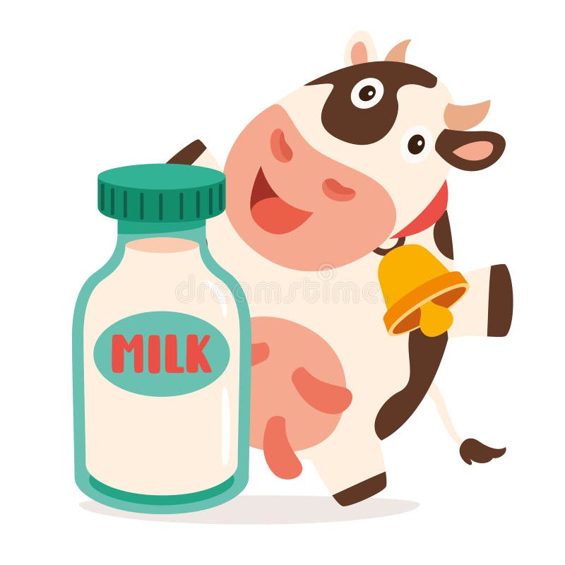 Cartoon Kid Milking a Cow stock vector. Illustration of farm - 249234780