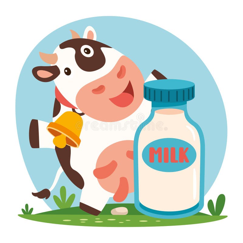 Cartoon Kid Milking a Cow stock vector. Illustration of farm - 249234780