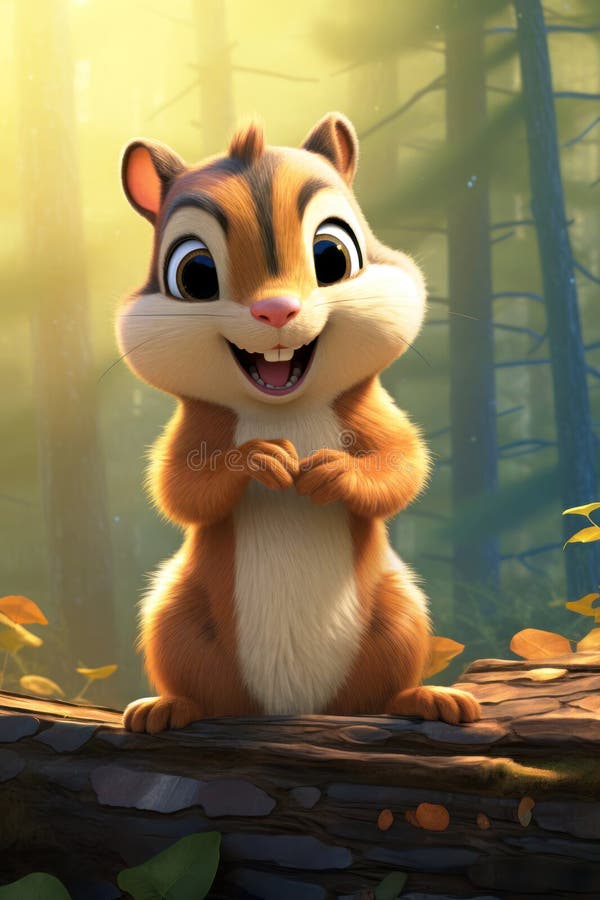 Cartoon Illustration of Cute Chipmunks13 Stock Illustration ...