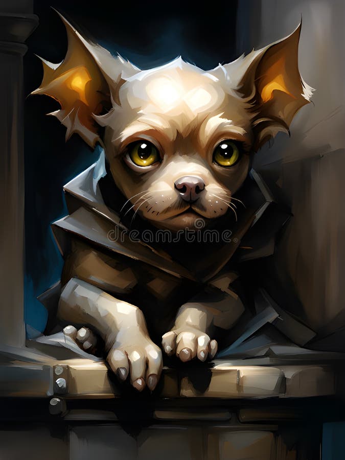 Cartoon Illustration of a Cute Dog in the Castle Stock Illustration ...