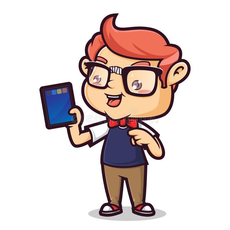 Geek Boy Laptop Character Stock Illustrations – 209 Geek Boy Laptop ...
