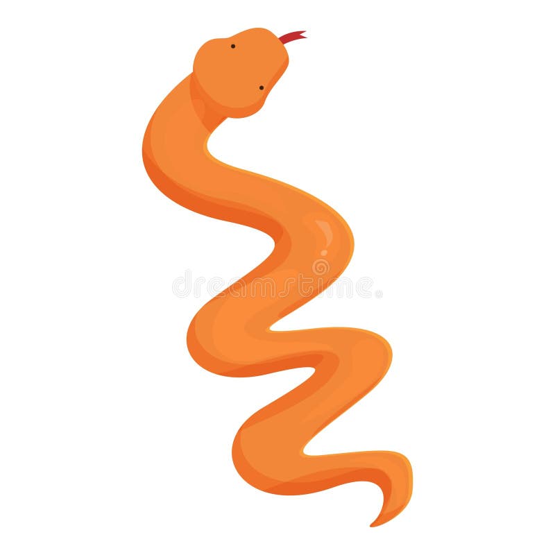 Cartoon Illustration of a Cute Orange Snake Stock Vector - Illustration ...