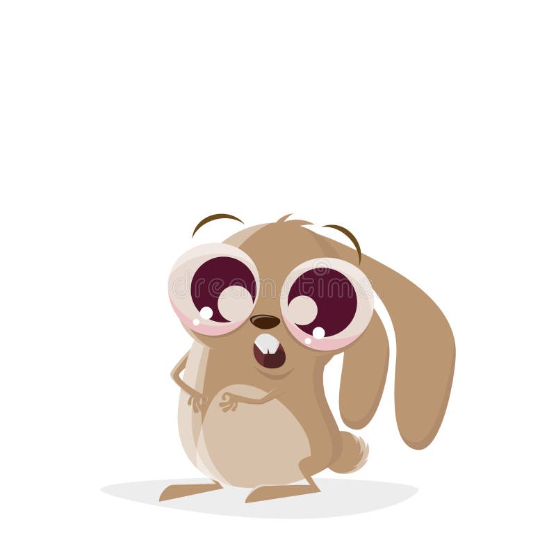 Funny Cartoon Illustration of a Cute Cartoon Rabbit Stock Vector ...
