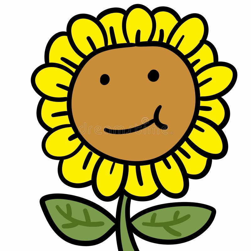 Smiley Face Sunflower Stock Illustrations – 119 Smiley Face Sunflower ...
