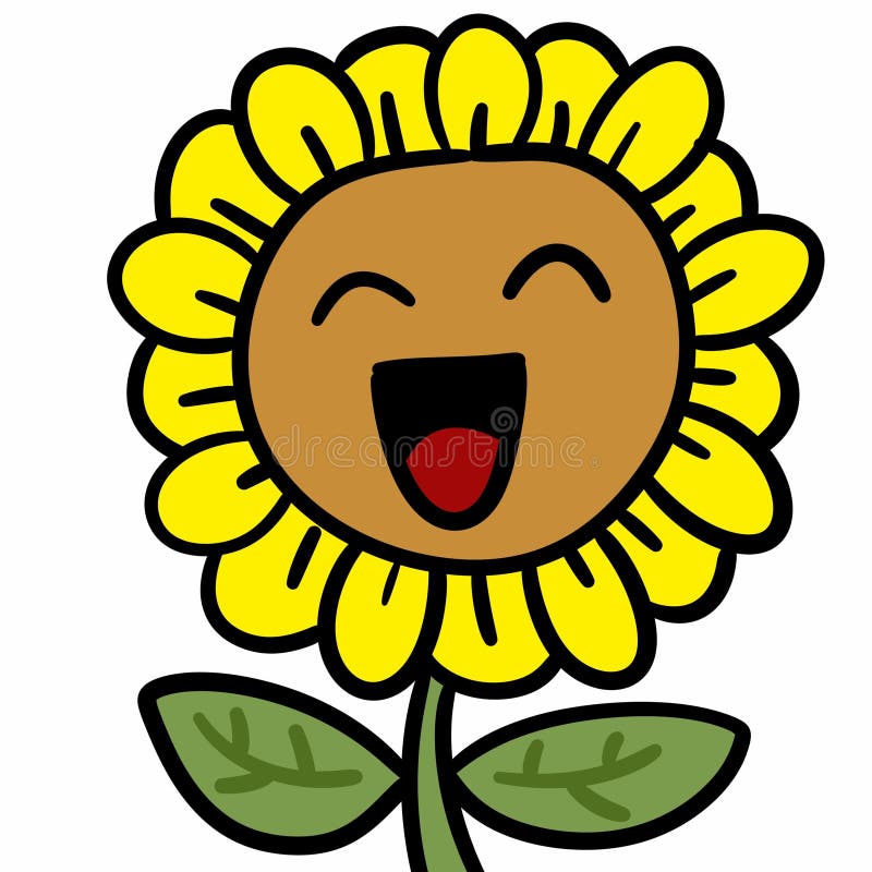 Smiley Face Sunflower Stock Illustrations – 119 Smiley Face Sunflower ...
