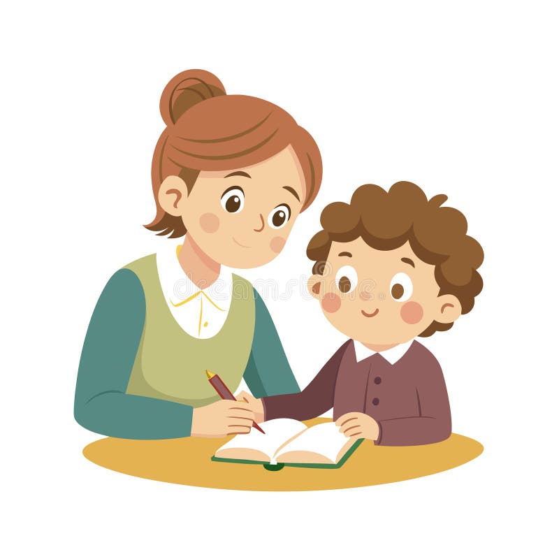 Teacher Helping Student Cartoon Stock Illustrations – 239 Teacher ...