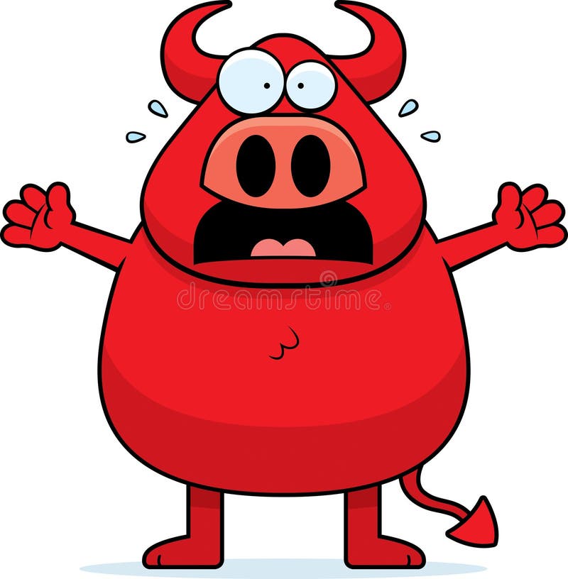 Scared Cartoon Devil stock vector. Illustration of frightened - 120990489
