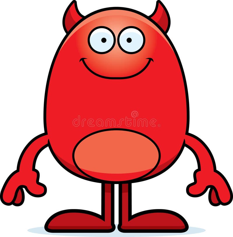 Devil Smiling Face - Cute Cartoon Fat Kid Illustration Stock ...