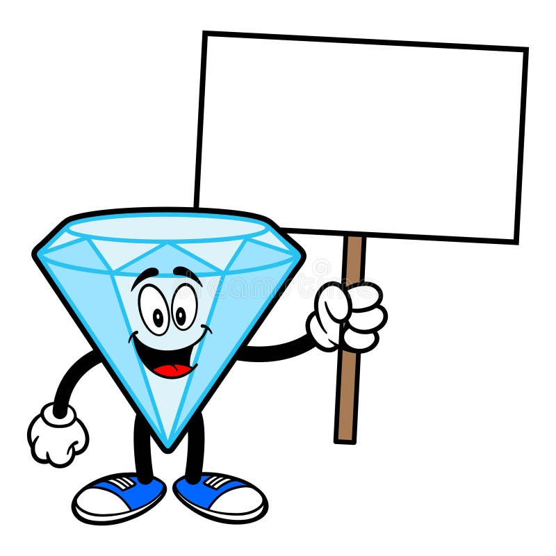 Diamond Mascot with a Foam Hand Stock Vector - Illustration of jewel ...