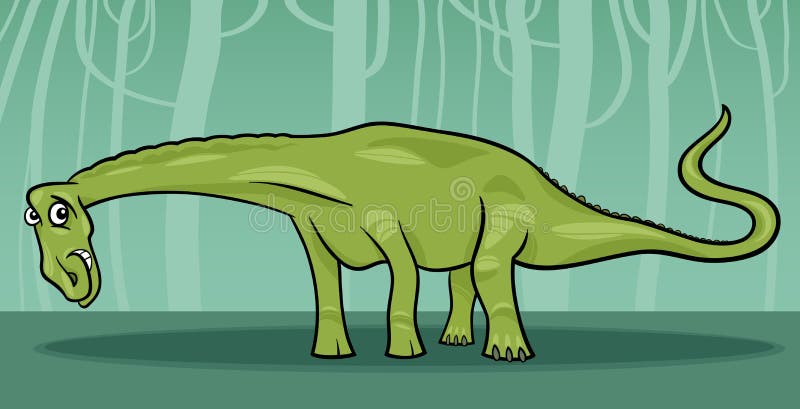 Cartoon Illustration of Diplodocus Dinosaur Stock Vector - Illustration ...