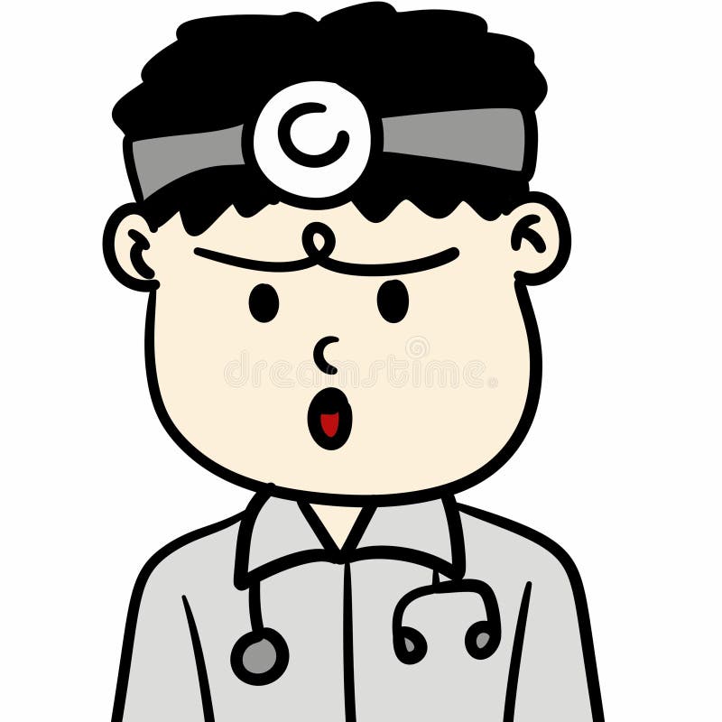 Cartoon Illustration of a Doctor Looking Scared Stock Illustration ...