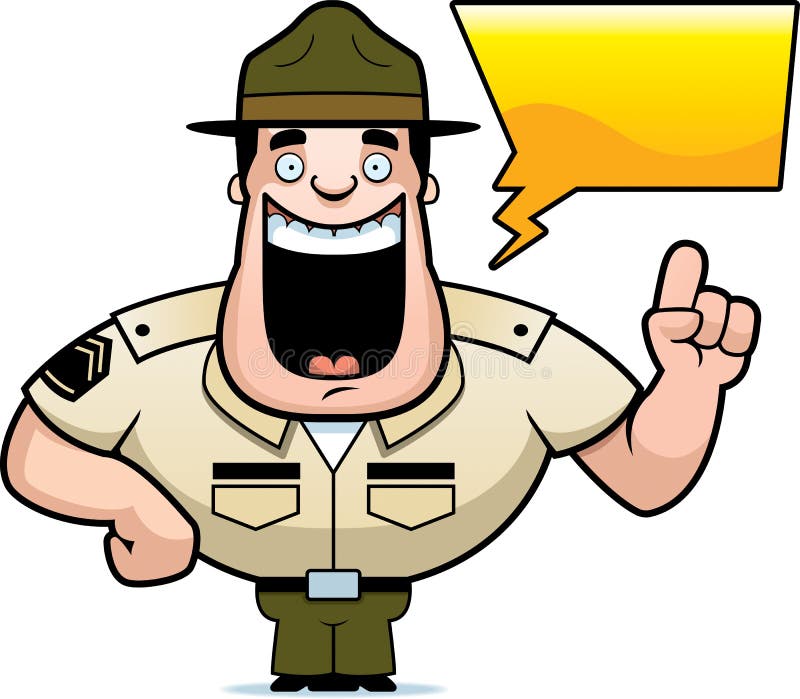 Cartoon Drill Sergeant Laughing Stock Vector - Illustration of basic ...