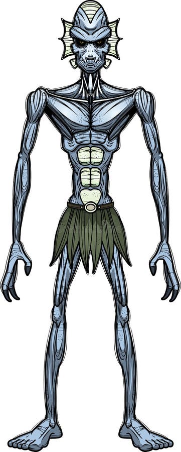 Evil Cartoon Fish Creature stock vector. Illustration of evil - 115731211