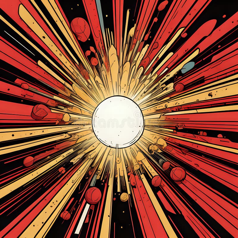 Cartoon Illustration of Explosion Comic Book Style Background ...