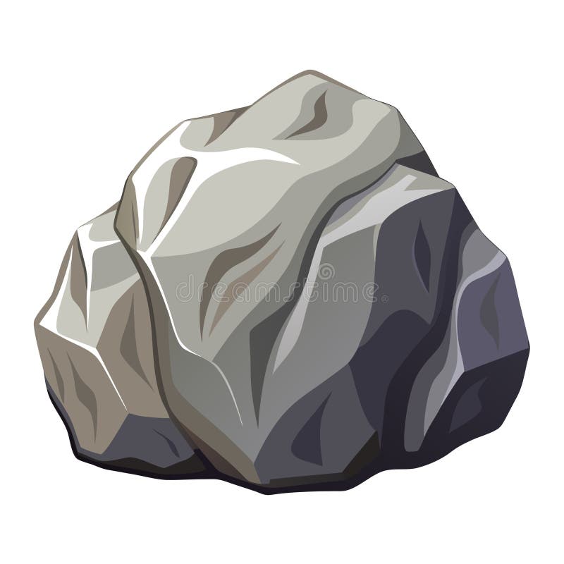 Cartoon Illustration of Large Rock with Design Keywords on White ...