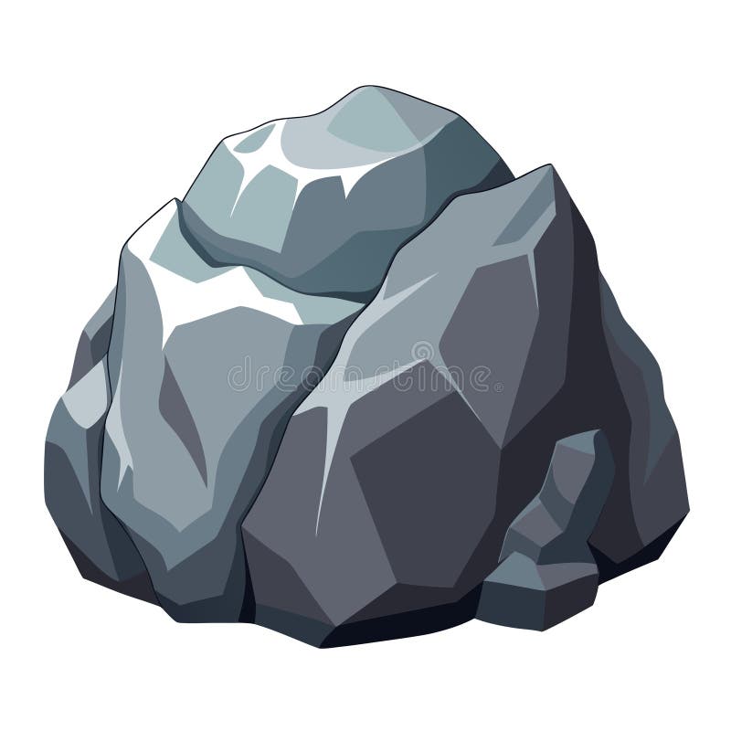 Cartoon Illustration of Large Rock with Design Keywords on White ...