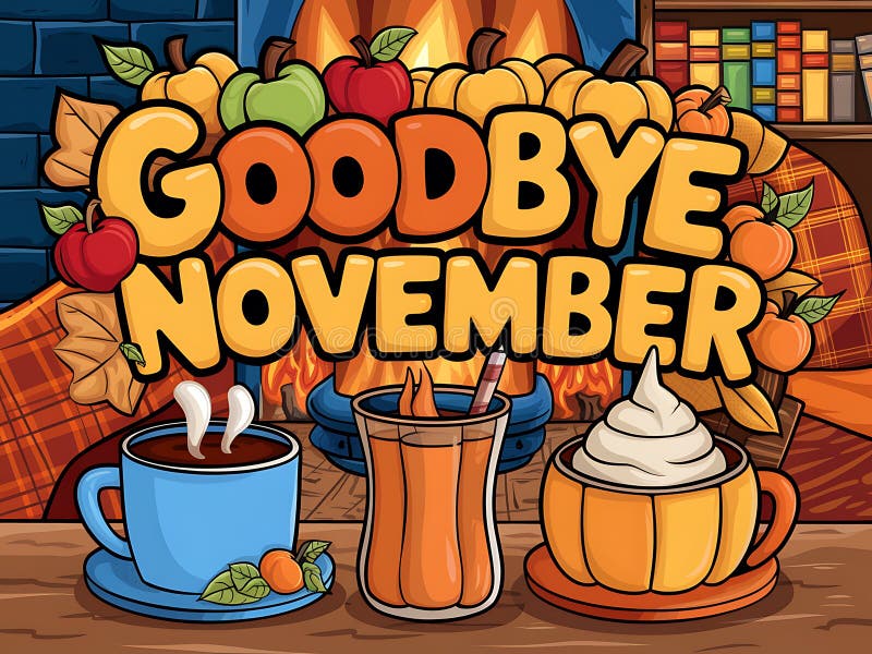 Goodbye November with Cozy Fireplace, Hot Drinks, and Autumn Decor ...