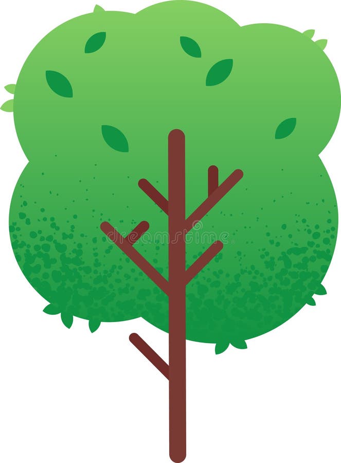 Cartoon Illustration Featuring a Stylized Tree with a Brown Trunk and ...