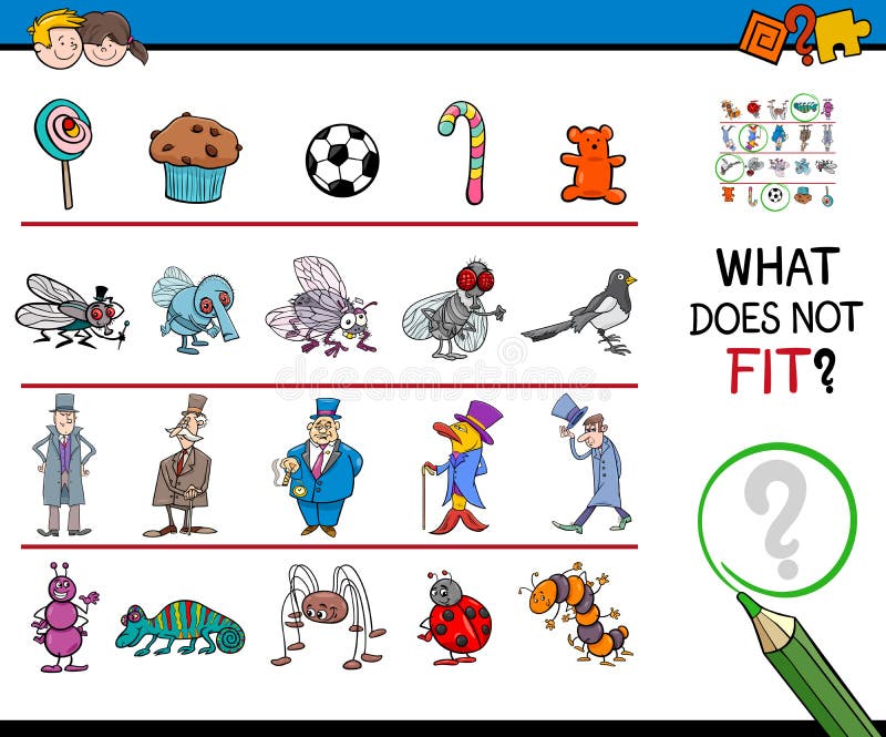 Not Fitting Picture Cartoon Game Stock Vector - Illustration of ...