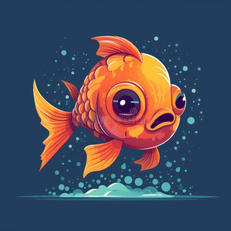A Cartoon Illustration of a Fish. Generative AI. Stock Illustration ...