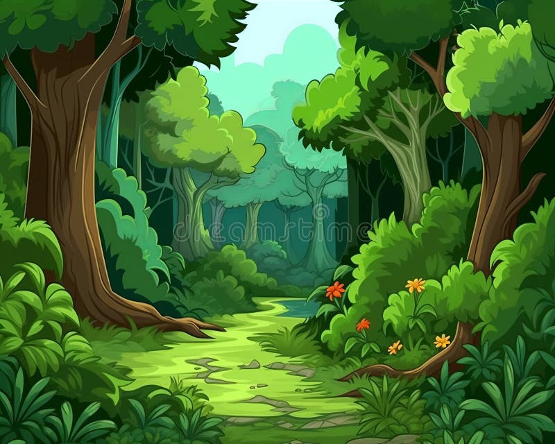 A Cartoon Illustration of a Mountain Range with Clouds and Sun Stock ...