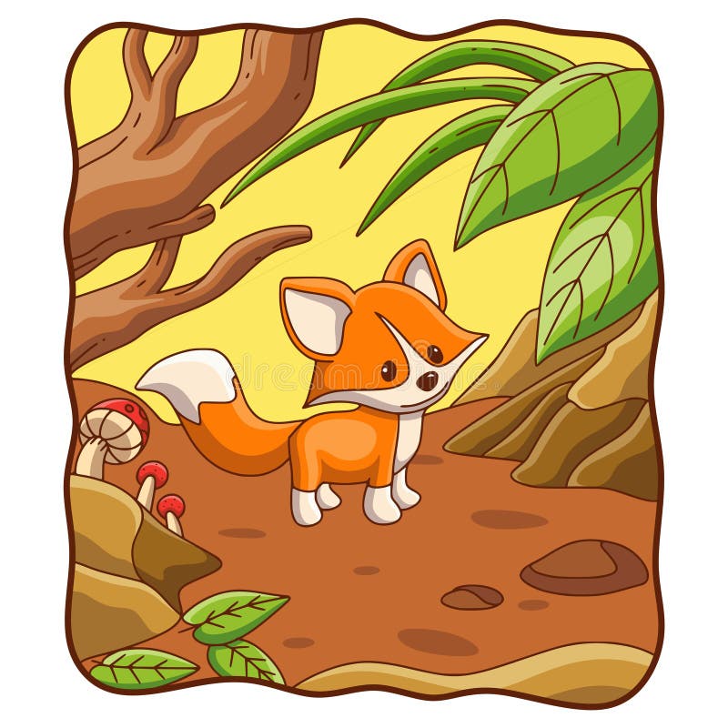 Cartoon Illustration Fox Walking Stock Illustration - Illustration of ...