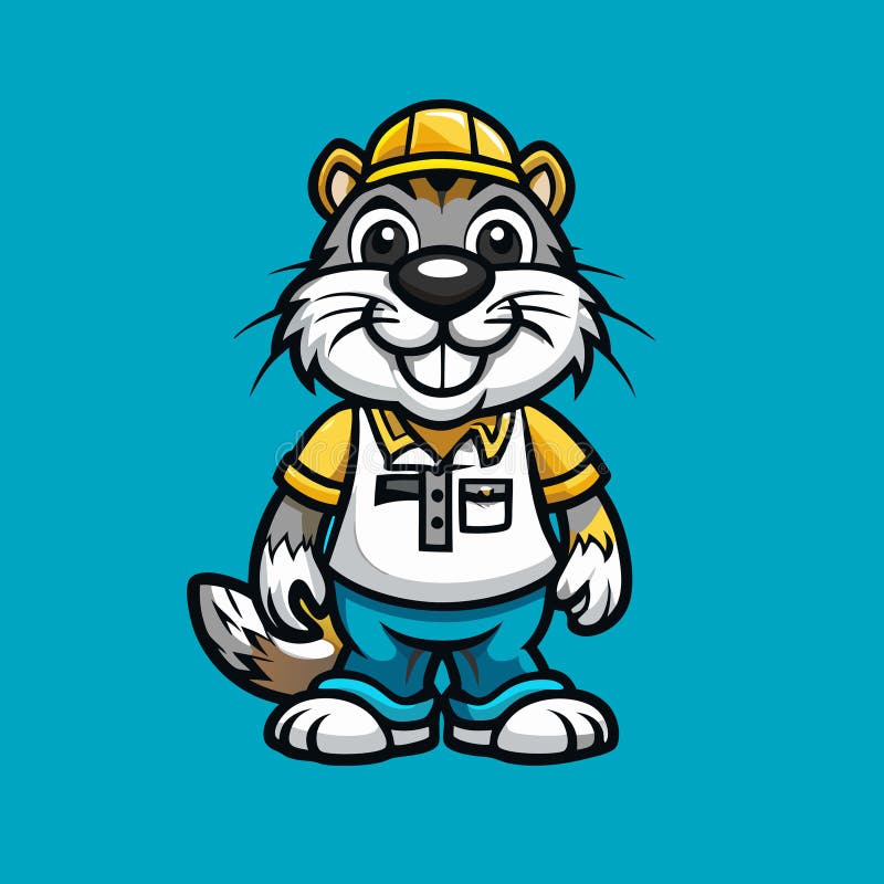 Cartoon Illustration of a Friendly Beaver Mascot with a Cheerful ...