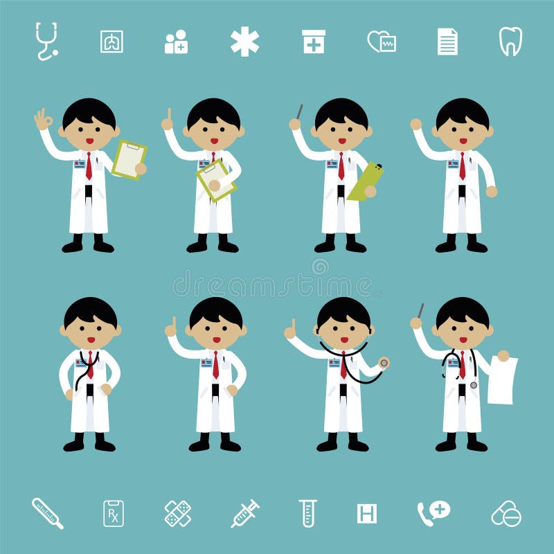 Illustration of a Friendly Young Doctor Stock Vector - Illustration of ...