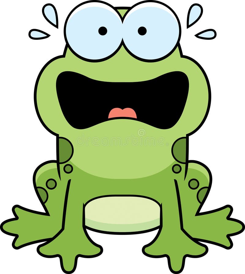 Frog Scared OMG Emotion. Toad Oh My God Emoji. Frightened Anuran Stock ...