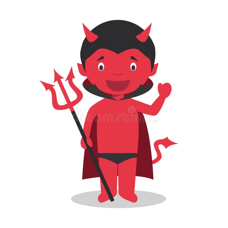 Cartoon Illustration of a Funny Devil for Children Stock Vector ...