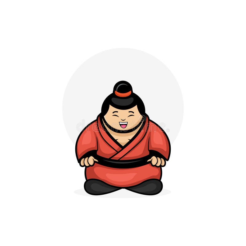 Cartoon Illustration of a Funny Sumo Stock Illustration - Illustration ...