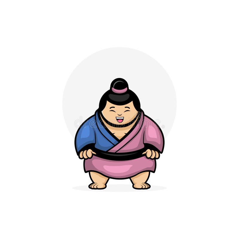 Cartoon Illustration of a Funny Sumo Stock Illustration - Illustration ...