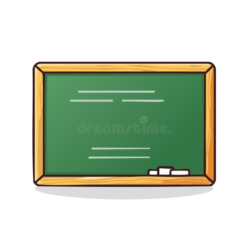 Cartoon Illustration of a Green Chalkboard with Lines and Chalk Stock ...
