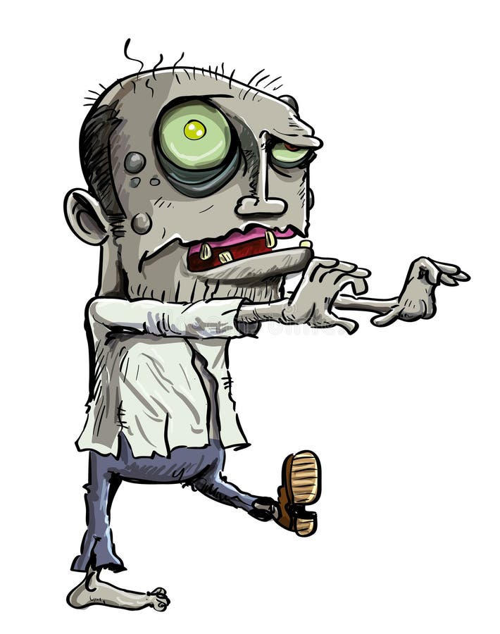 Cartoon Illustration of Green Zombie Stock Illustration - Illustration ...
