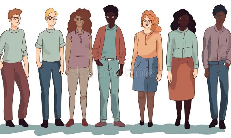 Cartoon Illustration of Group of People Laughing Creating Using ...