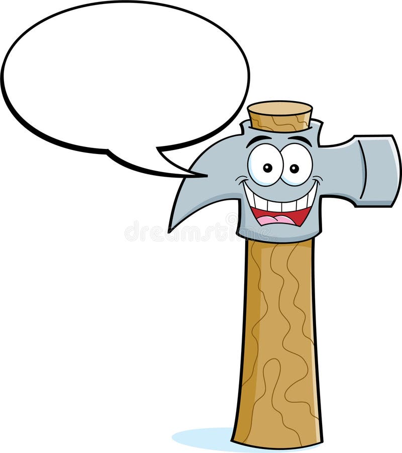 Cartoon Hammer with a Caption Balloon Stock Vector - Illustration of ...