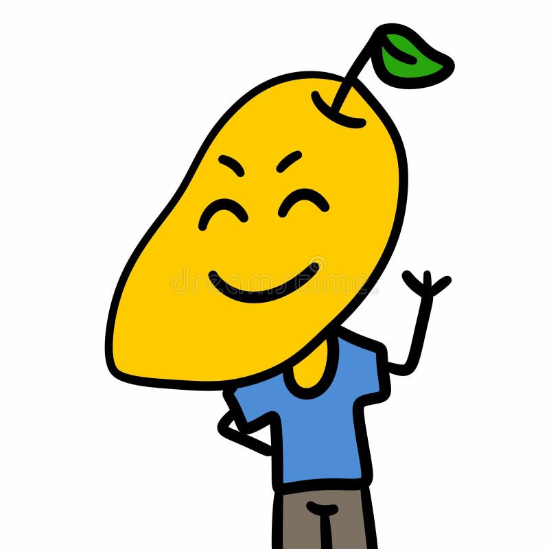 A Cartoon Illustration of a Happy Smiling Mango Stock Illustration ...
