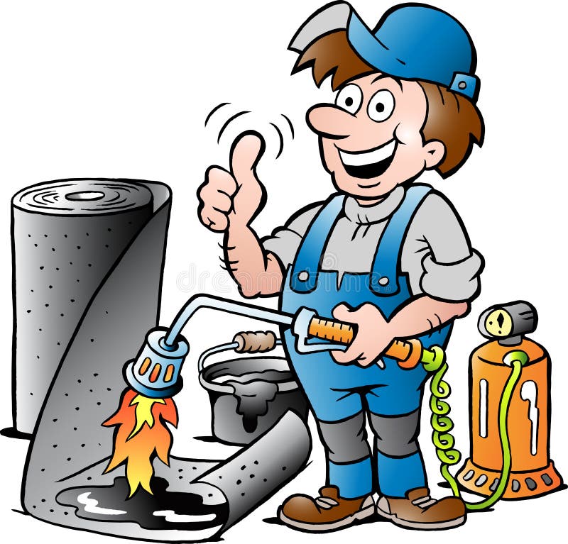 Commercial Roofer Cartoon