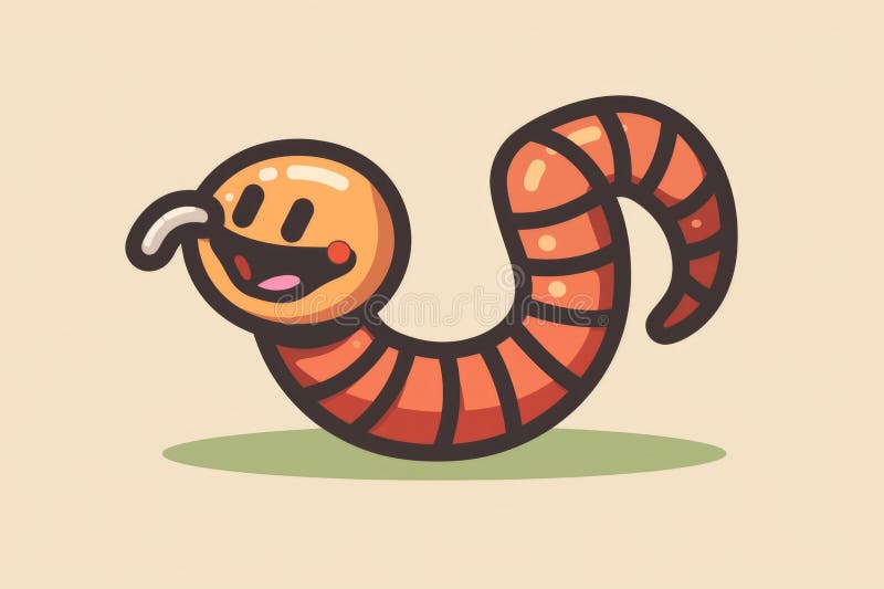 A Cartoon Illustration of a Happy Worm Stock Illustration ...