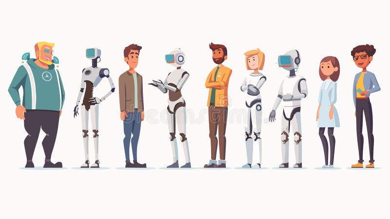 Enhancing Human Capabilities with Isolated Cartoon Illustration Stock ...