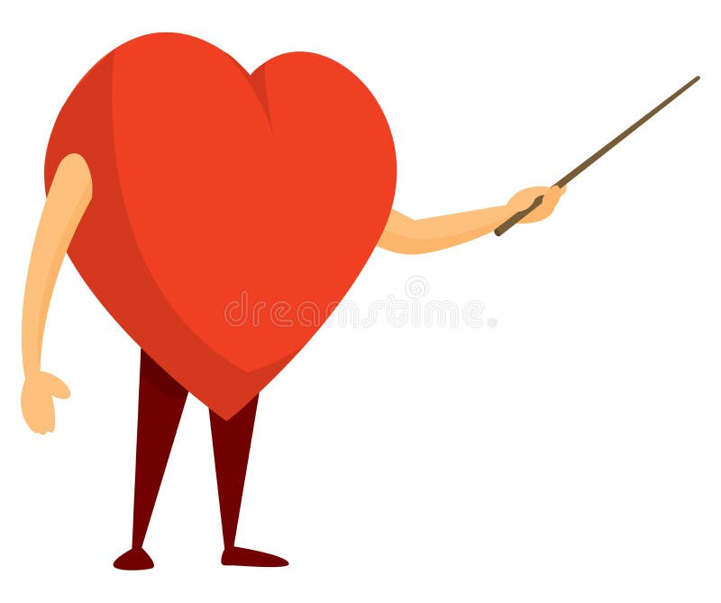 Heart Teaching or Holding a Pointer in Presentation Stock Vector ...